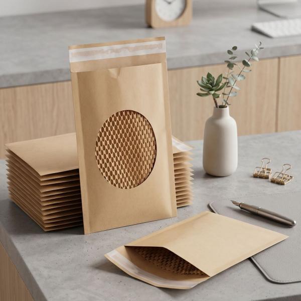 Quality Long-format Honeycomb Paper Mailer and Padded Paper Envelope with Self-adhesive Seal and 3-layer Structure for sale