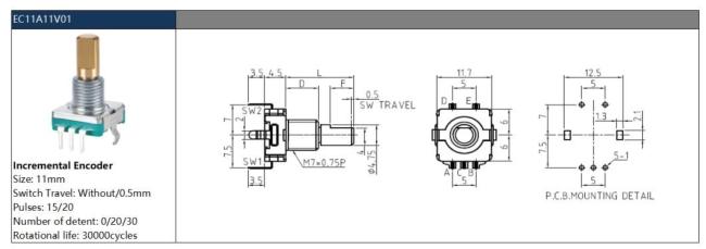 Encoders Rotary Ec11 Mini Rotary Encoder Switch High Torque Detent Manufacturing