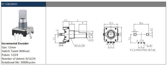 Ec12 High Precision 12mm Audio Volume Encoder Sound Control