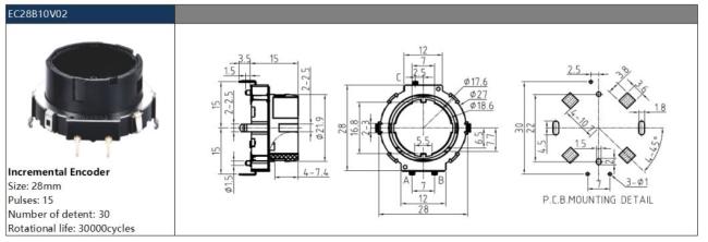 Ec28 Hollow Shaft Rotary Encoder PCB Mount Rotary Encoder