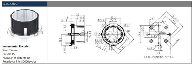 35mm Ring Encoder Ec35 Hollow Shaft Rotary Encoder by Taowaves China