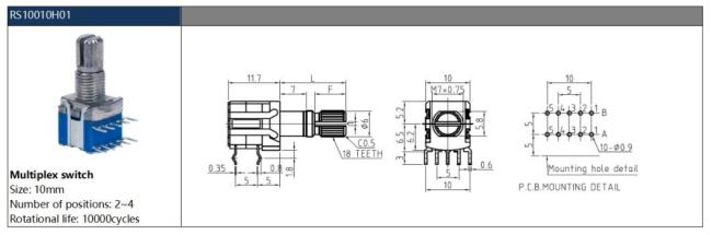 RS10 Rotary Route Switch Band Switch Rotary Switch Gear Change Switch