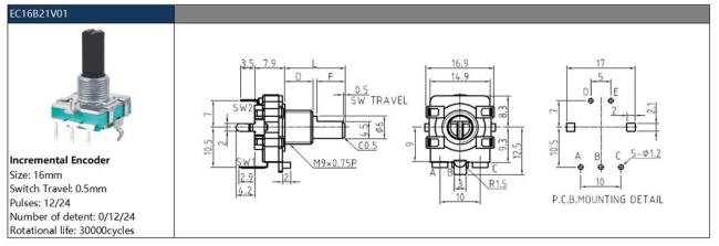 Rotary Encoder Sensor with Angle Output and Button Press