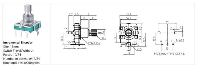 Incremental Shaft Encoder with Ec11 Knob and Button