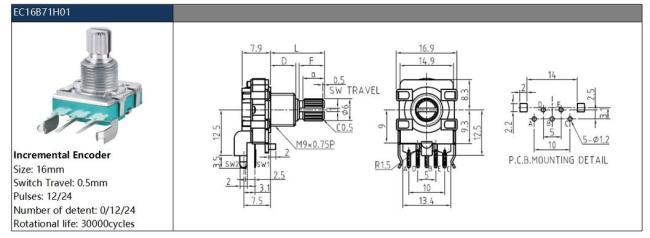 Rotary Encoder Module with Shaft Sensor and Magnetic Feedback