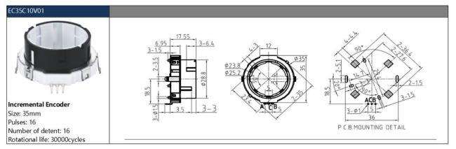 Rotary Encoder Switch with Analog Output for Compact Systems