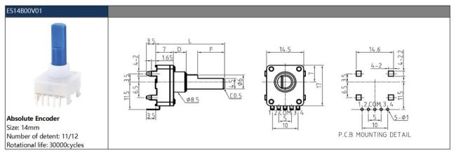 Hot Sale Compact Rotational Encoder with Optical Feedback and Knob
