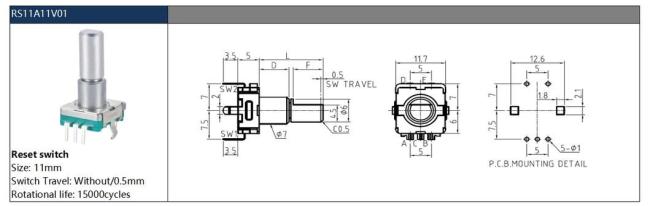 High-Quality Rotary Encoder Reset Switch for Professional Audio Equipment