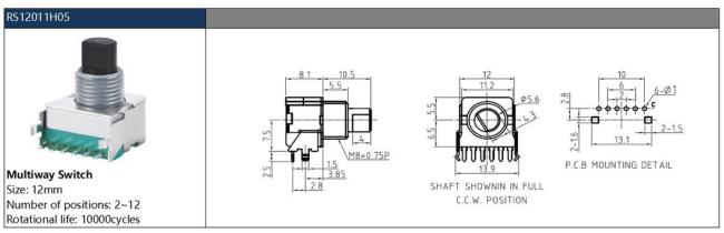 High-Precision Encoder with Reset Feature and Durable Control Knob for Audio Equipment