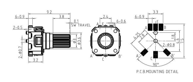Adjustable Ec11 Type Rotary Encoder Module with Built-in Tactile Switch