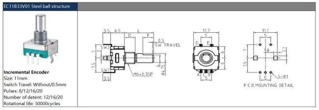 Tq Incremental Rotary Encoder Ec11 for Speaker and Audio Systems