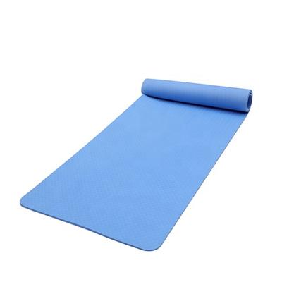 China Esteira dobro azul da ioga do TPE do lado, ioga Mat With Position Line do deslizamento de 6mm não à venda