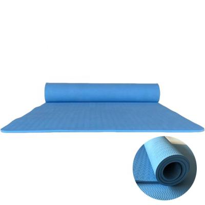 China Esteira dobro azul da ioga do TPE do lado, ioga Mat With Position Line do deslizamento de 6mm não à venda