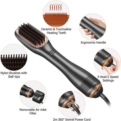 China Nylon Alloy Hot Air Brush Straightener Comb 1200w With 2m Power Cord for sale