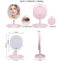 China Professional Vanity Touch Sensor Switch Single Sides Oval Shaped Soft Led Lights Make Up Table Mirror for sale