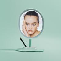 China Professional Vanity Touch Sensor Switch Single Sides Oval Shaped Soft Led Lights Make Up Table Mirror for sale