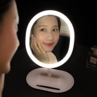 China Professional Vanity Touch Sensor Switch Single Sides Oval Shaped Soft Led Lights Make Up Table Mirror for sale