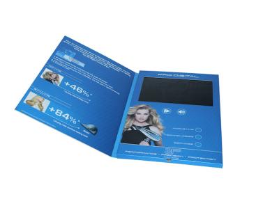 China Four color printed Video In Print Brochure with TFT screen / USB port , video business card for sale