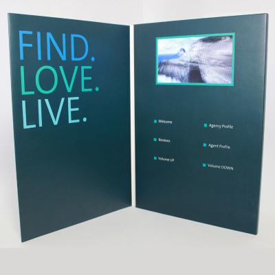 China IPS HD Lcd Video Greeting Card , Lcd Video Book Hard / Soft Cover Style For Business for sale