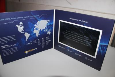 China USB port Magnetic switch LCD video card , business LCD Video Brochure for sale