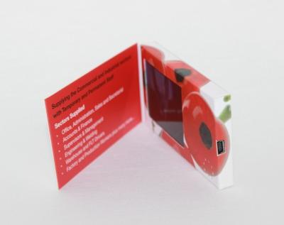 China 90*50 mm Customized Video Business Card with Magnetic switch , boot logo for sale