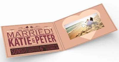 China Wedding Video Invitation Card with magnetic button , Full colors digital video brochure for sale