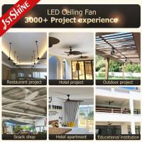 China Dimmable LED 52 Inches Solid Wood Ceiling Fan Light With Smart App Control for sale