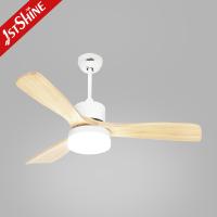 China 3 Color Led 48 Inch Solid Wood Ceiling Fan Remote Control Quiet for sale