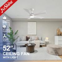 China OEM Ceiling Fan With Light 52 Inch 3 Color Led Light DC Motor White 5 ABS Blades for sale