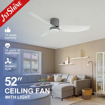 China Low Profile Decorative Flush Mount Ceiling Fan With LED Light And Remote Control for sale