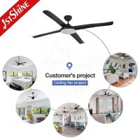 China Modern Black LED Ceiling Fan 4 ABS Blades Energy Saving DC Motor for sale