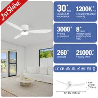 China White Energy Saving DC Motor Bedroom Low Profile Ceiling Fan With Light for sale