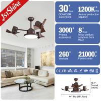 China Bedroom Noiseless Plastic Ceiling Fan 44 Inch With Remote Control for sale