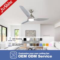 China OEM 52 Inch 220v Dimmable LED Plastic Ceiling Fan Custom Logo for sale