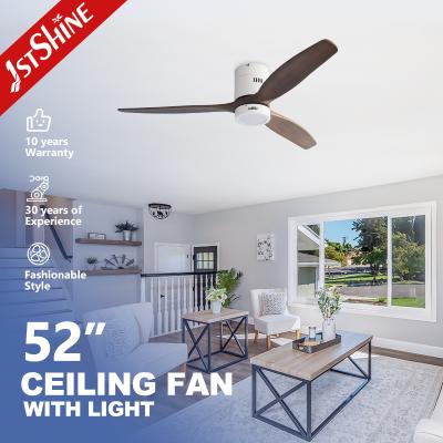 China 52 Inches Solid Wood Ceiling Fan With AC Motor And Flush Mount Design For Living Room for sale