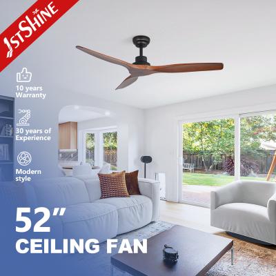 China 1stshine 52 Inches Solid Wood Ceiling Fan with Silent DC Motor and Hand-Carved Blades for Modern Living for sale