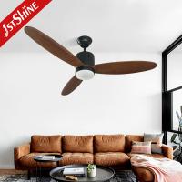 China Dimmable LED 52 Inches Solid Wood Ceiling Fan Light With Smart App Control for sale
