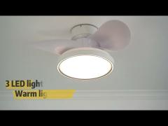 Flush Mount Small Led Light Ceiling Fan With Decorative Quiet DC Motor