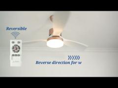 High RPM Large Airflow Plastic Indoor Ceiling Fan Reversible DC Motor