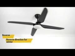 52 Inch Indoor Modern Ceiling Fan 5 Speed Quiet DC Motor Reversible With Light