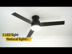 5 Speed Remote Control Decorative Ceiling Fan Mdf Blades Black Plastic