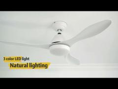 Plastic High RPM Dimmable LED Ceiling Fan Light With Remote Control