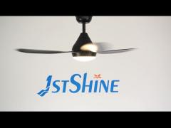 High RPM Large Airflow Plastic Dimmable Remote Control Ceiling Fan With LED Light