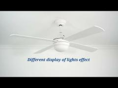 Color Changing Lighting Dimmable LED Indoor Ceiling Fan With Remote Control