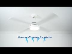 DCF-W986 35W Low Noise 4 MDF Blade Modern Ceiling Fan LED Light For Bedroom