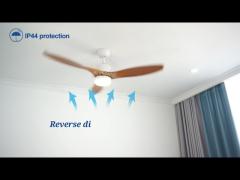 Outdoor Waterproof IP44 ABS Plastic Led Ceiling Fan Remote Control