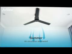 Quite Ceiling Fan Black 3 Solid Wood Blades Fan Light With Remote Control