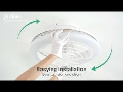 19 Inches LED Ceiling Fan , Quiet Dc Motor Flush Mount Ceiling Fan With Light