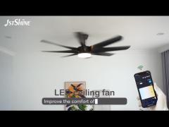 Black ABS Ceiling Fan Light With ABS Blade 110V Hight Power