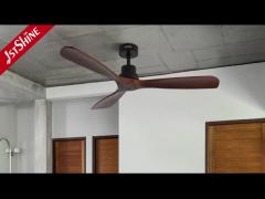6 Speeds Choice Wood Ceiling Fan With Remote Control 3 Wooden Blade DC Motor